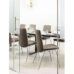 Polsterstuhl stressless "Laurel", braun (mole batick, chrom gl&auml;nzend), B:57cm H:92cm T:59cm, Leder BATICK: BATICK ist ein leicht korrigiertes, durchgef&auml;rbtes und genarbtes M&ouml;belleder, bei dem die meisten Unebenheiten und Spuren in der Regel entfernt wurden., St&uuml;hle, Polsterstuhl Esszimmerstuhl 4-Fu&szlig;-Stuhl, Low Back, Gr&ouml;&szlig;e M, mit Beinen aus Stahl in Chrom gl&auml;nzend