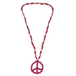Lange Kette "Peace", Damen, Gr. onesize, Holz, pink, Collezione Alessandro, Basic, Halsketten, aus Holzperlen gefädelt