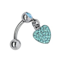 Adelia&acute;s Bauchnabelpiercing ADELIA&acute;S "Piercing Piercing Bauchnabelpiercing", Damen, Gr. onesize, blau (hellblau), Titan, Piercings, Titan Banane - Bauchnabel Piercing Herzanh&auml;nger hellblau