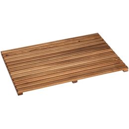Duschmatte Wenko "Modell Indoor & Outdoor", braun, H:2,5mm, Holz, Badematten, Duschrost aus Akazienholz, stabil, rutschhemmende Unterseite