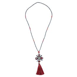 Lange Kette "Strass", Damen, Gr. onesize, Glas, rot, Collezione Alessandro, Basic, Halsketten, mit echten Glasperlen