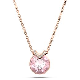 Kette mit Anhänger Swarovski "Halskette Bella V", rosa (roségoldfarben, rosa), Halsketten, Damen, Metall, L: 43, mit Swarovski Kristall