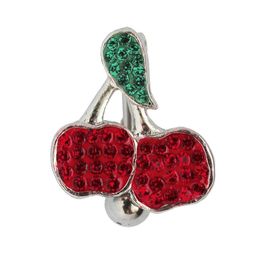Adelia&acute;s Bauchnabelpiercing ADELIA&acute;S "Piercing Piercing Bauchnabelpiercing", Damen, Gr. onesize, bunt, Chirurgiestahl, Piercings, 316l Stahl Banane - Apfel mit Blatt kleine rot gr&uuml;ne Steine