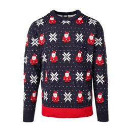 Urban Classics Pullover Herren Gr&ouml;&szlig;e L dunkelblau / rot / wei&szlig;