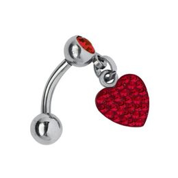 Adelia&acute;s Bauchnabelpiercing ADELIA&acute;S "Piercing Piercing Bauchnabelpiercing", Damen, Gr. onesize, rot, Titan, Piercings, Titan Banane - Bauchnabel Piercing Herzanh&auml;nger rot