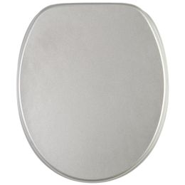 WC-Sitz Sanilo "Glitzer WC-Sitz", silber (silberfarben), B:37,7cm L:47cm, MDF - Mitteldichte Holzfaserplatte, WC-Sitze, mit Absenkautomatik