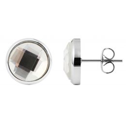 Adelia&acute;s Paar Ohrh&auml;nger ADELIA&acute;S "Neuheit 2025 - Damen Ohrstecker aus Edelstahl &Oslash; 12 mm", wei&szlig;, Ohrringe, Damen, Damen, Edelstahl