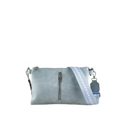 Schultertasche "Pastelly", Damen, Gr. B/H/T: 25cm x 17cm x 10cm onesize, blau, Polyurethan (PU), Collezione Alessandro, Taschen, mit modischen Trageriemen
