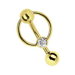 Adelia&acute;s Intimpiercing ADELIA&acute;S "Piercing Intimpiercing ", Damen, Gr. 10, gold, Chirurgiestahl, Piercings, Intimpiercing oder Bauchnabelpiercing Banane aus 316l Stahl
