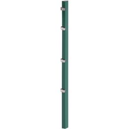 Zaunpfosten Alberts, gr&uuml;n, B:6cm H:175cm T:4cm, Stahl, Zaunpfosten, 60x40 mm f&uuml;r Doppelstabmattenzaun, 175 cm, mit Klemmlaschenbefestigung