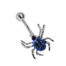 Adelia&acute;s Bauchnabelpiercing ADELIA&acute;S "Piercing Piercing Bauchnabelpiercing", Damen, Gr. onesize, blau, Titan, Piercings, Titan Bauchnabel Piercing Banane Spinne mit Steinen