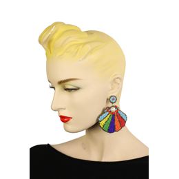 Paar Ohrclips "Almeria", Damen, Gr. Glas, bunt (multi), Collezione Alessandro, Ohrringe