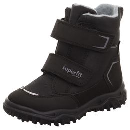 Winterstiefel Superfit "HUSKY WMS: Mittel", Mädchen, Gr. 31, schwarz (schwarz, grau), Textil, Schuhe, Snowboots mit wärmendem Textilfutter, Größenschablone zum Download