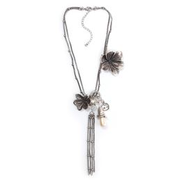 Allg&auml;u Rebell Kette mit Anh&auml;nger ALLG&Auml;U REBELL "Burga", Damen, Gr. onesize, Metall, silber (altsilberfarbig), Basic, Halsketten, mit modischer Quaste