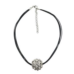 Kette mit Anh&auml;nger "Crystal", Damen, Gr. onesize, Metall, schwarz, Collezione Alessandro, Basic, Halsketten, mit Glassteinen