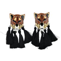 Paar Ohrclips "Leo", Damen, Gr. Lederimitat, schwarz, Collezione Alessandro, Ohrringe