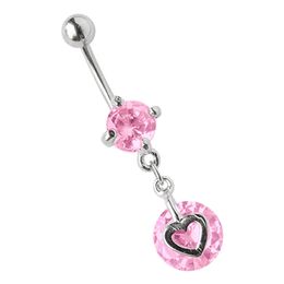 Adelia´s Bauchnabelpiercing ADELIA´S "Piercing Bauchnabelpiercing", rosa, Piercings, Damen, onesize, Titan, mit zwei runden, gefassten Zirkonias