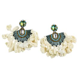 Paar Ohrclips "Luzon", Damen, Gr. Glas, wei&szlig;, Collezione Alessandro, Ohrringe