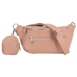 Gürteltasche Samantha Look, Damen, Gr. B/H/T: 27cm x 16cm x 5cm onesize, rosa, Leder, leicht glänzend, unifarben, Taschen, echt Leder, Made in Italy