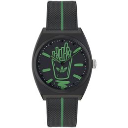 Quarzuhr adidas originals "PROJECT TWO", schwarz (schwarz, grün), Armbanduhren, Damen, Armbanduhr, Herrenuhr, Damenuhr,Resinarmband,wasserabweisend bis 5 bar