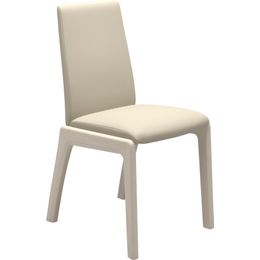 Polsterstuhl stressless "Laurel", beige (cream batick, eiche gekalkt), B:57cm H:92cm T:59cm, Leder BATICK: BATICK ist ein leicht korrigiertes, durchgef&auml;rbtes und genarbtes M&ouml;belleder, bei dem die meisten Unebenheiten und Spuren in der Regel entfernt wurden., St&uuml;hle, Polsterstuhl, Low Back, Gr&ouml;&szlig;e M, mit abgerundeten Beinen in Eiche gekalkt