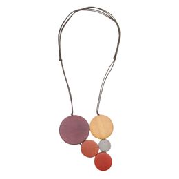 Kette mit Anh&auml;nger "Amba", Damen, Gr. onesize, Holz, rot, Collezione Alessandro, Basic, Halsketten, Holzscheiben als Anh&auml;nger in runden Formen
