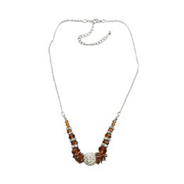 Kette mit Anh&auml;nger "Miriam", Damen, Gr. onesize, Glas, braun, Collezione Alessandro, Basic, Halsketten, mit vielen kleinen Glassteinen