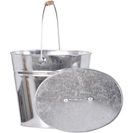 Aufbewahrungsbox FIREFIX, silber (silber, anthrazit), B:35cm H:34cm T:28cm, Stahl, Aufbewahrungsboxen, Aufbewahrungsbox, oval, 13 l