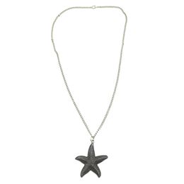 Lange Kette "Starfish", Damen, Gr. onesize, Metall, silber (altsilbern), Collezione Alessandro, Basic, Halsketten, mit Seestern
