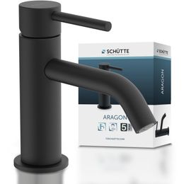 Sch&uuml;tte Standventil SCH&Uuml;TTE "ARAGON", schwarz (schwarz matt), B:5cm H:14cm T:15cm, Messing, Armaturen, Wasserhahn Bad, energiesparend, Kaltwasseranschluss