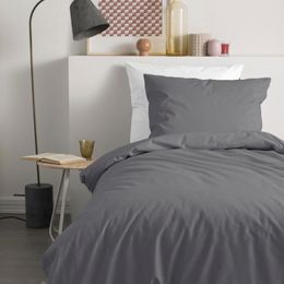 Bettw&auml;sche Cinderella "Morning", grau (antrazit), B/L: 155cm x 200cm, Flanell, B/L: 80cm x 80cm, 2 Stk., Flanell, Obermaterial: 100% Baumwolle, Bettw&auml;sche, Bettw&auml;sche, Cinderella