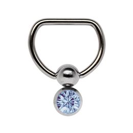 Adelia&acute;s Brustwarzenpiercing ADELIA&acute;S "Piercing Piercing Brustpiercing", Damen, Gr. onesize, blau (hellblau), Titan, Piercings, Titan Brustpiercing D-Ring mit Doppel Klemmkugel und 6 mm Stein hellblau