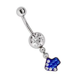 Adelia&acute;s Bauchnabelpiercing ADELIA&acute;S "Piercing Bauchnabelpiercing", blau, Piercings, Damen, onesize, Chirurgiestahl, Banane mit 8 mm Zirkoniakugel in klar