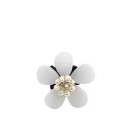 Fingerring "Flower", weiß, Collezione Alessandro, Fingerringe, Damen, Glas