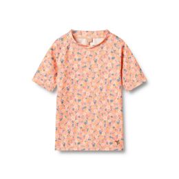Wheat Mädchen T-Shirt "Wheat Schwimm-T-Shirt S/S Jackie"multi flowers, Gr. 104, bedruckt, 83% Polyester (Recycelt), 17% Elasthan, Shirts
