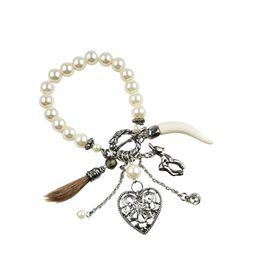 Armband "Greta", Damen, Gr. Glas, wei&szlig;, Collezione Alessandro, Armb&auml;nder Armband