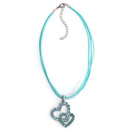 Allg&auml;u Rebell Kette mit Anh&auml;nger ALLG&Auml;U REBELL "Wally", Damen, Gr. onesize, Metall, blau, Basic, Halsketten, mit Gassteinen