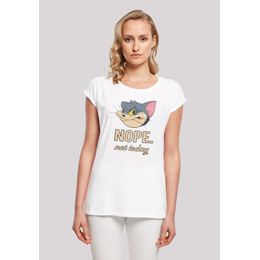 T-Shirt F4NT4STIC "Tom and Jerry TV Serie Nope Not Today", Damen, Gr. 3XL, weiß, Obermaterial: 100% Baumwolle, regular fit, Rundhals, ohne Bündchen, Shirts, Damen,Premium Merch,Regular-Fit,Kurze Ärmel,Bedruckt