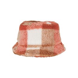 Flexfit Damen Flex Cap "Flexfit Bucket Hat Sherpa Check Bucket Hat"sandwei&szlig;, toffee, 75% Polyester, 25% Polyacryl, Caps