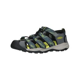 Sandale Keen "Keen Wanderschuhe Lederimitat/Textil", Kinder, Gr. 24, bunt (blau, grau), Lederimitat, Textil, Schuhe