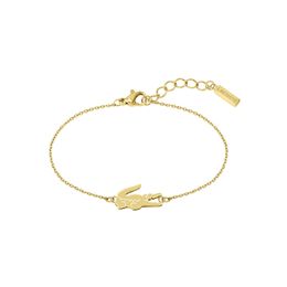 Freundschaftsarmband Lacoste "Schmuck Edelstahl Parnterarmband CROCODILE", gold (gelbgoldfarben), Armbänder, Damen, 19cm, Edelstahl