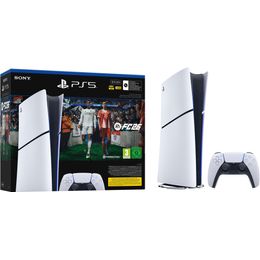 Playstation 5 Konsolen-Set "PS5 Digital Edition (Slim) - EA Sports FC 26", weiß, schwarz, B:35,8cm H:8cm T:21,6cm, Spielekonsolen, Digital Edition (Slim) - EA Sports FC 26 Bundle