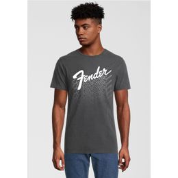T-Shirt Recovered "Fender Logo Repeat Fade", Herren, Gr. S, grau, 100% Baumwolle, bedruckt, normal, Rundhals, Shirts, mit angesagtem Logoprint