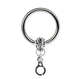 Adelia&acute;s Brustwarzenpiercing ADELIA&acute;S "Piercing Piercing Brustpiercing", Damen, Gr. onesize, silber, Titan, Piercings, Titan Brustpiercing Schmuck Ring BCR mit Totenkopf und Handschelle