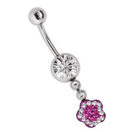 Adelia&acute;s Bauchnabelpiercing ADELIA&acute;S "Piercing Bauchnabelpiercing", pink, Piercings, Damen, onesize, Chirurgiestahl, Banane mit 8 mm Zirkoniakugel in klar
