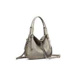 Schultertasche "RockMe", Damen, Gr. B/H/T: 32cm x 25cm x 7cm onesize, grau, Polyurethan (PU), Collezione Alessandro, Taschen, aus softem Material