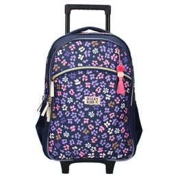 Trolley Vadobag, Jungen, Gr. B/H/T: 42cm x 57cm x 21cm, blau (dunkelblau, lila), Polyester, Koffer, mit tollem Blumen-Muster