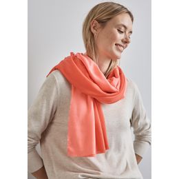 Schal Street One, Damen, Gr. onesize, orange (peachwood orange), Stoff, 65% Polyester, 35% Viskose, gestreift, Modetücher, aus softem Materialmix