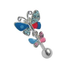 Adelia´s Bauchnabelpiercing ADELIA´S "Piercing Piercing Bauchnabelpiercing", Damen, Gr. onesize, bunt, Chirurgiestahl, Piercings, 316l Stahl Piercing Stecker doppel Schmetterling bunt