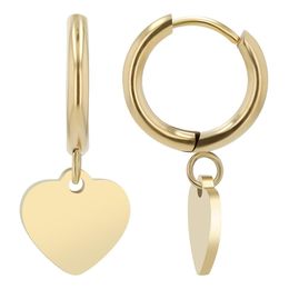 Adelia´s Paar Ohrhänger ADELIA´S "Neuheit 2025 - Damen Ohrhänger aus Edelstahl mit Herz - - Ø 7 mm", silber, Ohrringe, Damen, Damen, Edelstahl